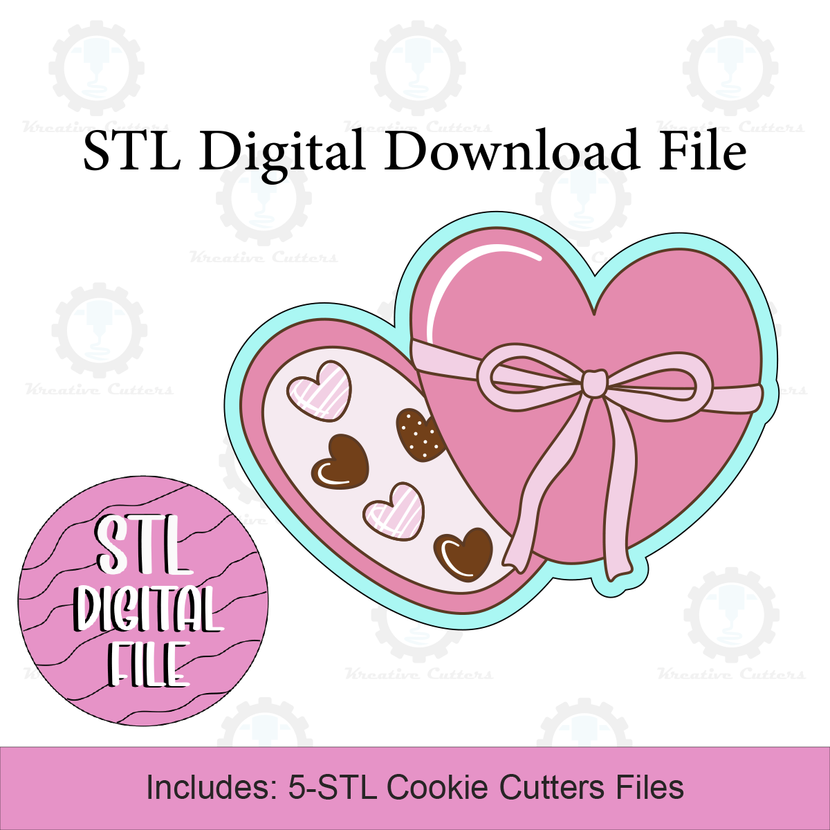 Heart Candy Box Cookie Cutters | STL Files – Kreative Cutters INC