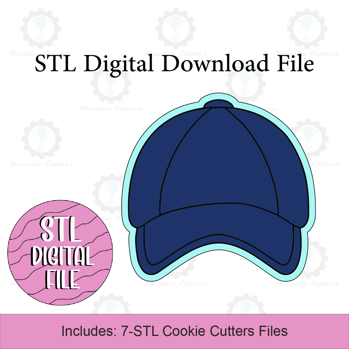 Baseball Cap Cookie Cutters | STL Files | Kreative Cutters – Kreative ...