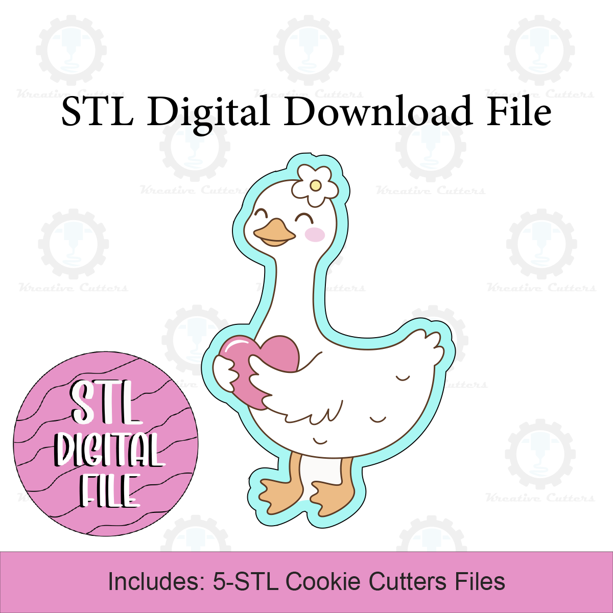 Girly Goose Cookie Cutters | STL Files – Kreative Cutters INC