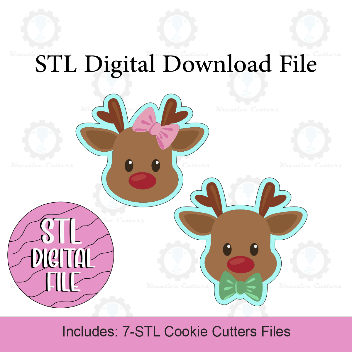 Build Your Own Reindeer Cookie Cutter Set | Digital Download STL Files ...